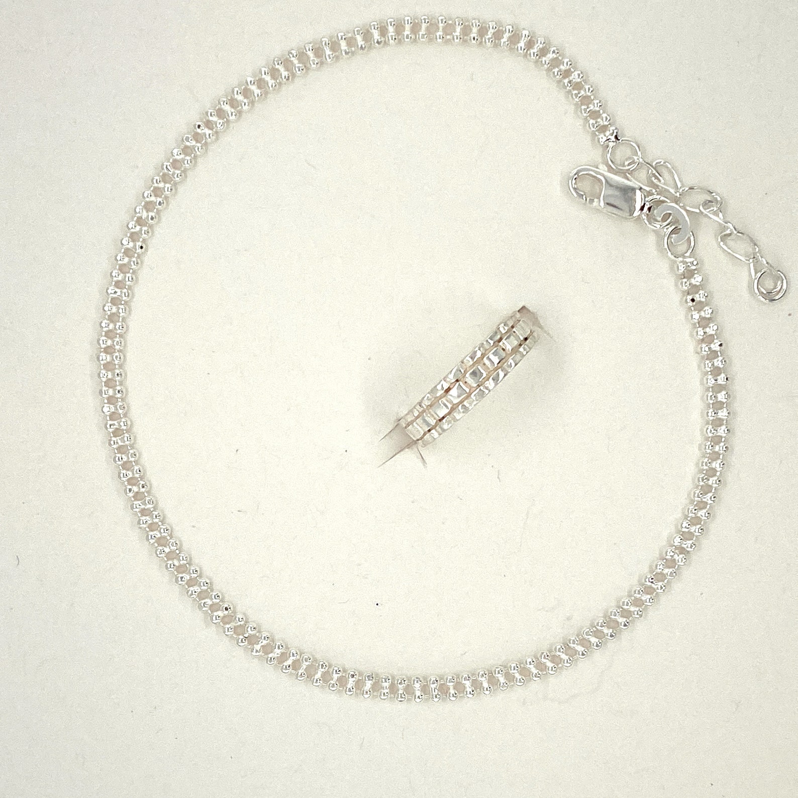 925 Sterling Silver Anklet Double Strand Anklet Adjustable - Etsy