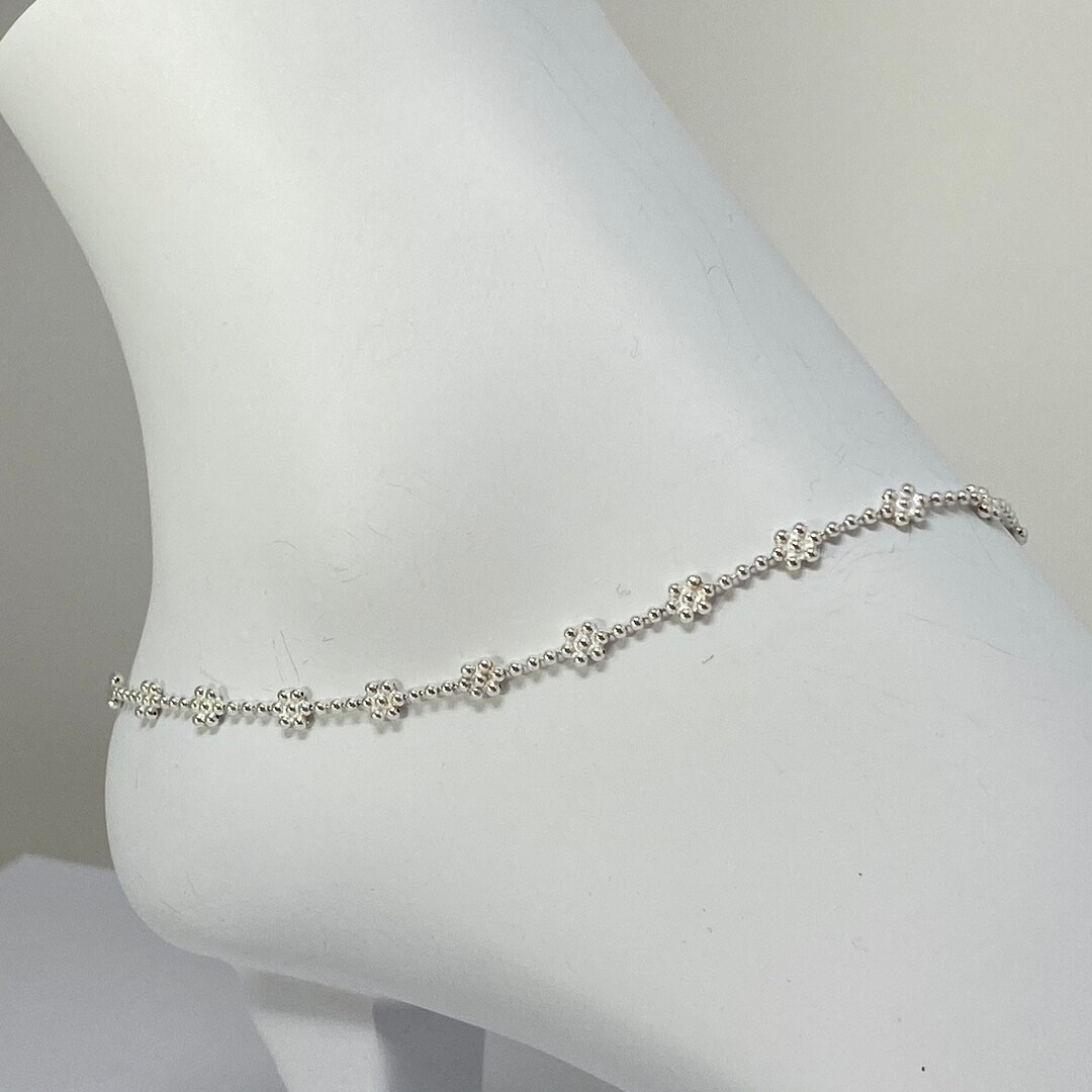 925 Sterling Silver Anklet, 925 Sterling Silver Minimalist Anklet With ...