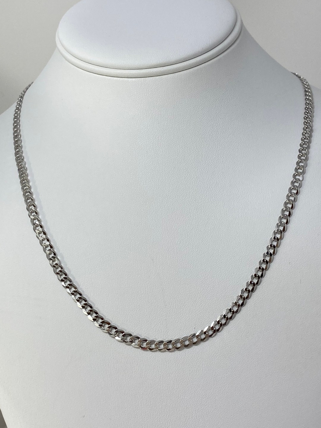 925 Sterling Silver 4mm Solid Curb Link Chain. RH Curb Chain. Gift for ...