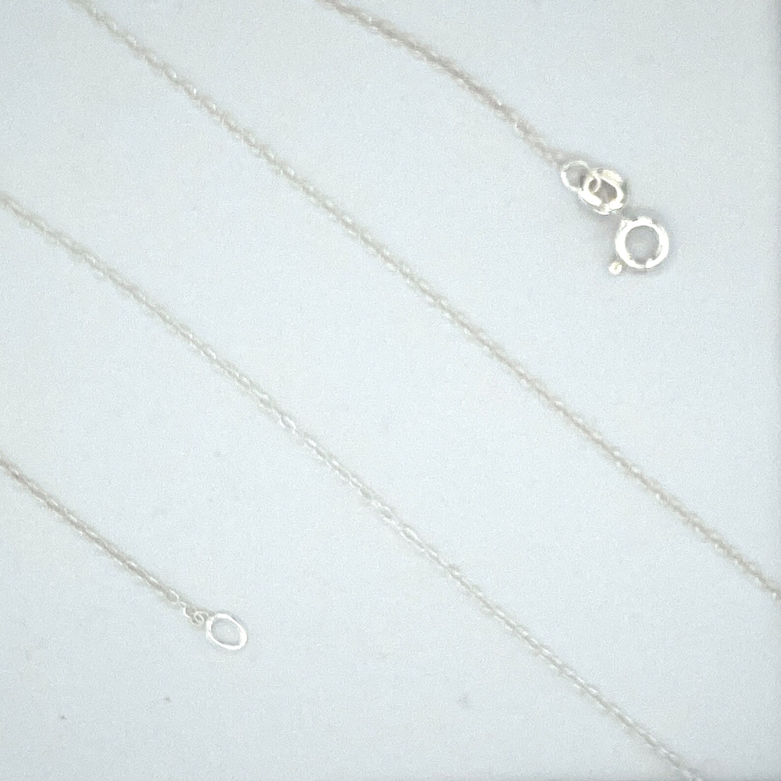 925 Sterling Silver Chain, Light Weight 0.6mm Cable Chain. 6 Pieces in ...