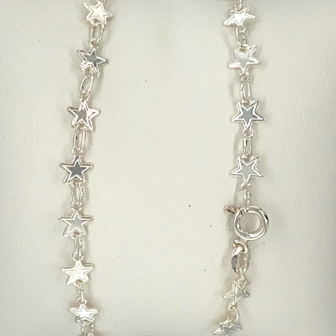 Sterling Silver Bracelet Etched Star Bracelet Semi High | Etsy