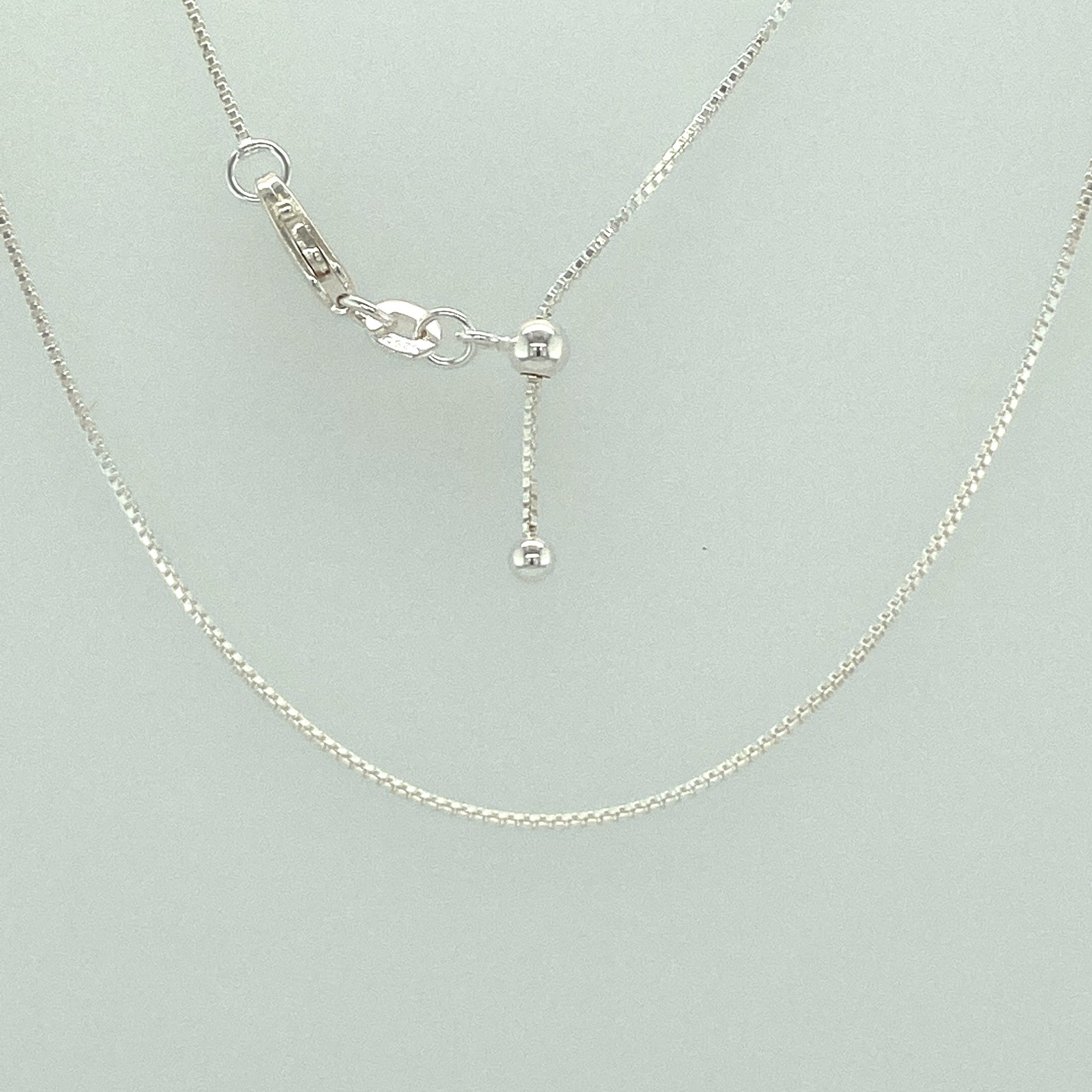 925 Sterling Silver Adjustable Box Chain to 22 Inches. | Etsy