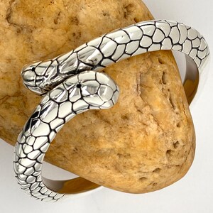 925 Sterling Silver Snake Design Bangle Bracelet. Snake Skin Slip on ...
