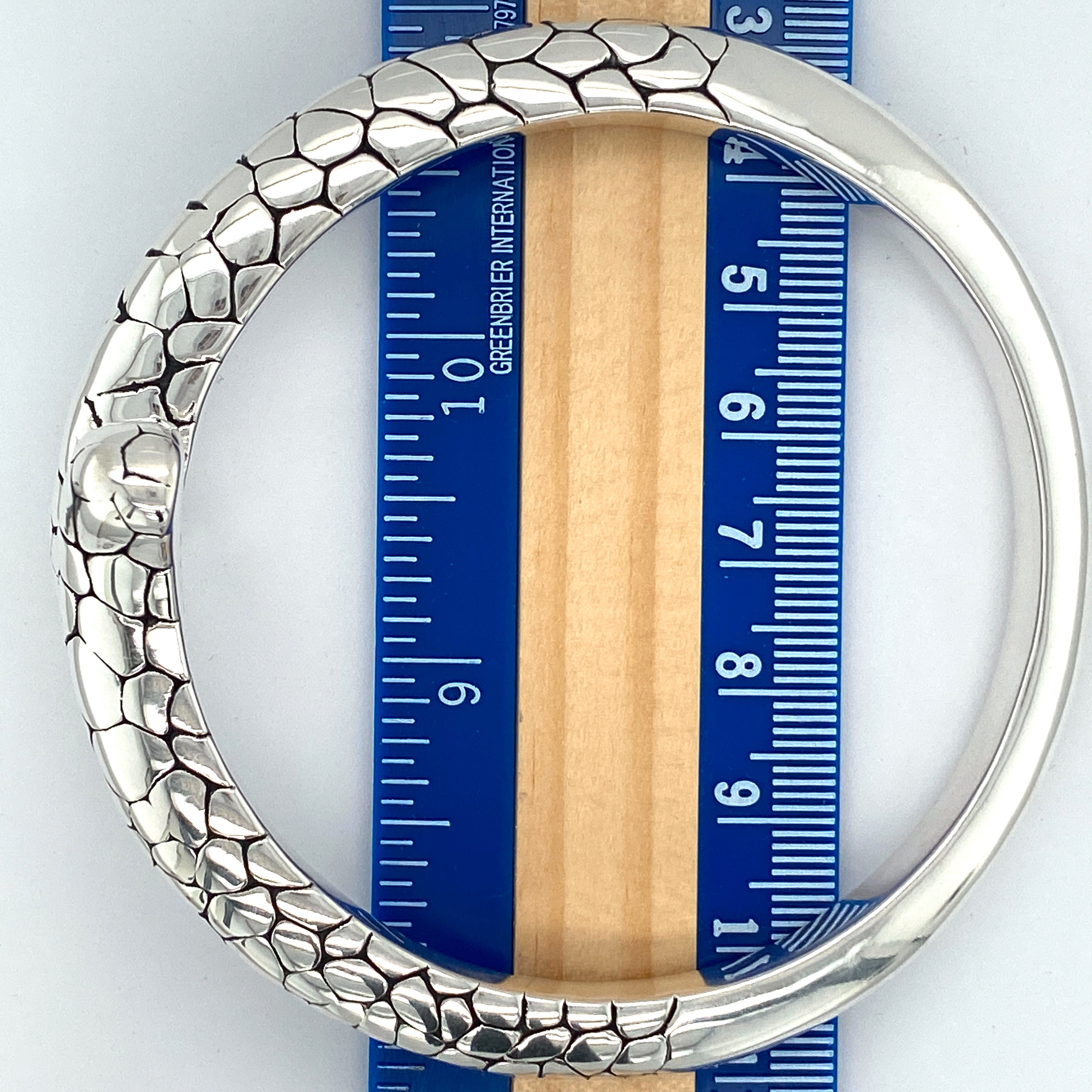 925 Sterling Silver Snake Design Bangle Bracelet. Snake Skin | Etsy