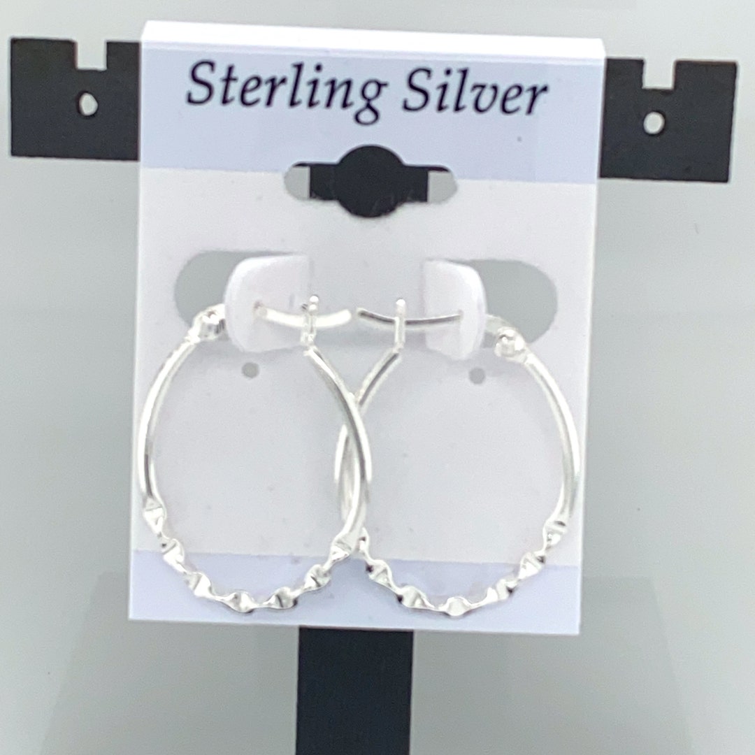 925 Sterling Silver Earrings Wave Design, Cris-cross Design Earrings ...