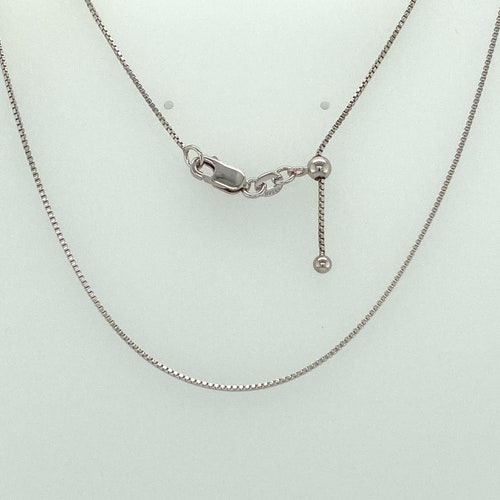 925 Sterling Silver Adjustable Box Chain to 22 Inches. - Etsy