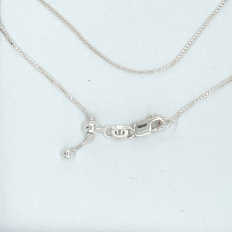 925 Sterling Silver Adjustable Box Chain to 22 Inches. Minimalist ...