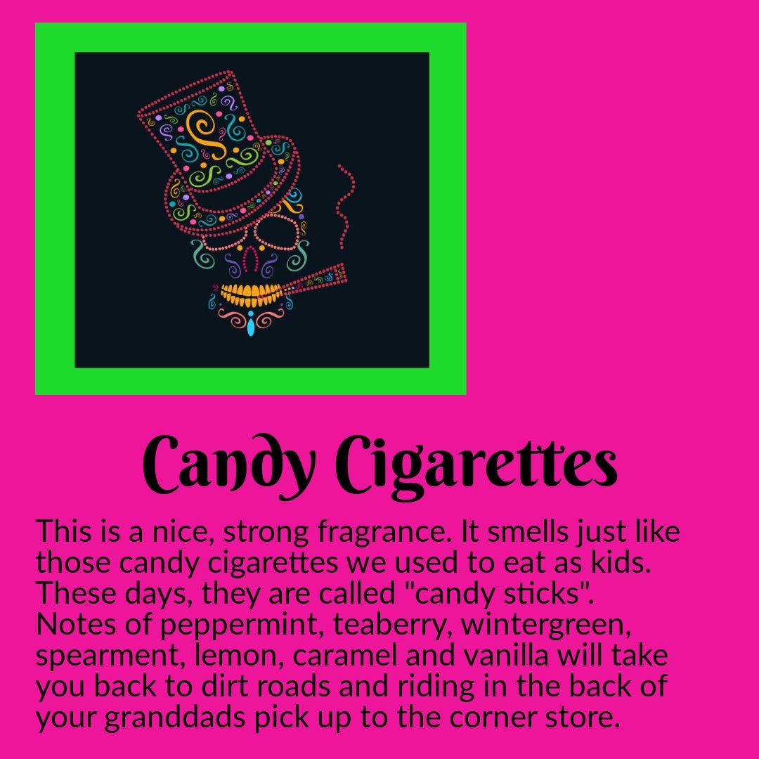 Candy Cigarettes Hand Poured Natural Wood Wick Candles or Wax Melts 100 ...