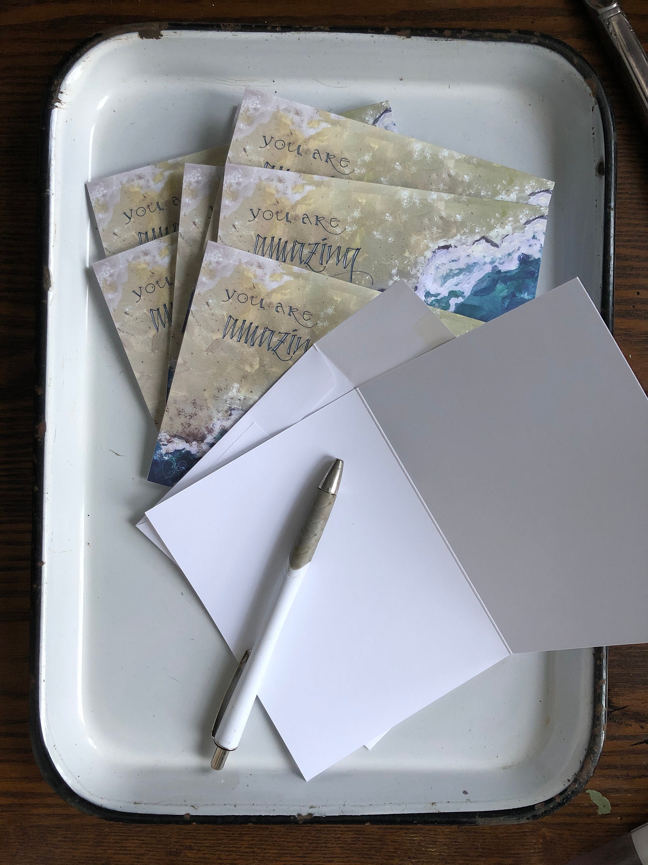 Thank You card set, You Are Amazing notecards, 4x5.5 folded blank ...