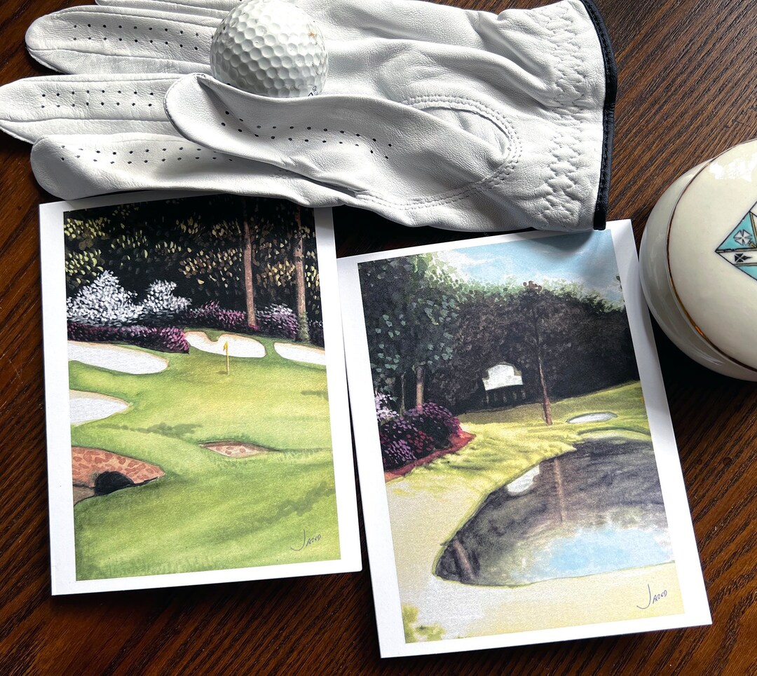 Masters Golf Course Notecards, 4x5.5 FOLDED Executive Blank Cards, Set ...