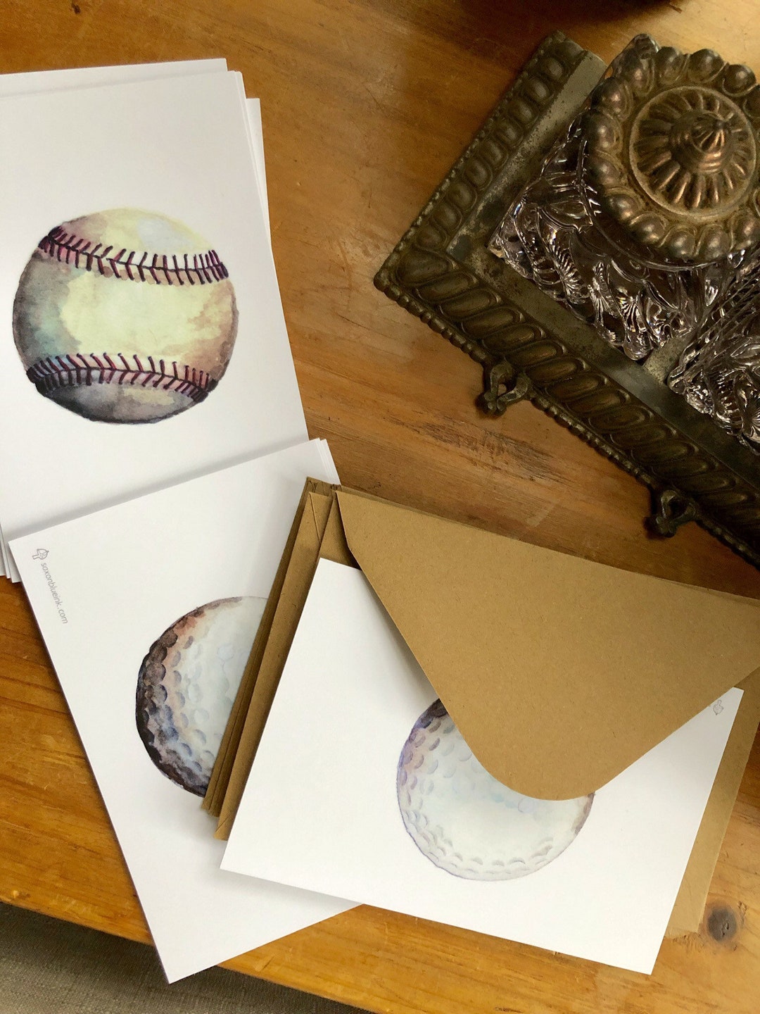 Baseball and Golf Notecards, 4x6” Heavyweight 14pt FLAT Panel Blank Cards, 6 Each, Set of 12 - Etsy