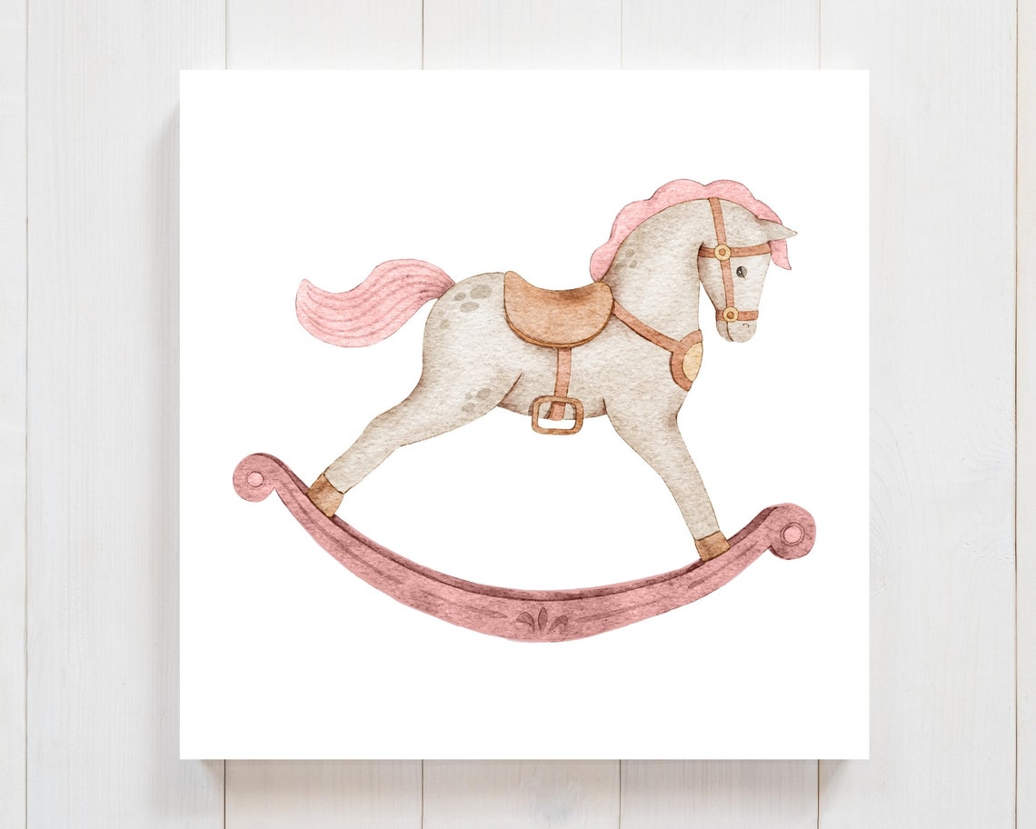 Instant PNG Download, Pink Rocking Horse PNG, Baby Shower, Christening ...