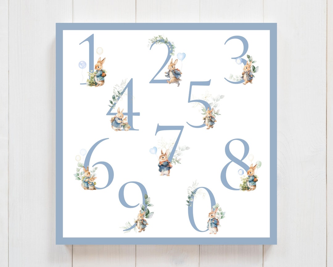 Instant PNG Download, Cute Rabbit Numbers, Numbers 0-9, Rabbit and ...