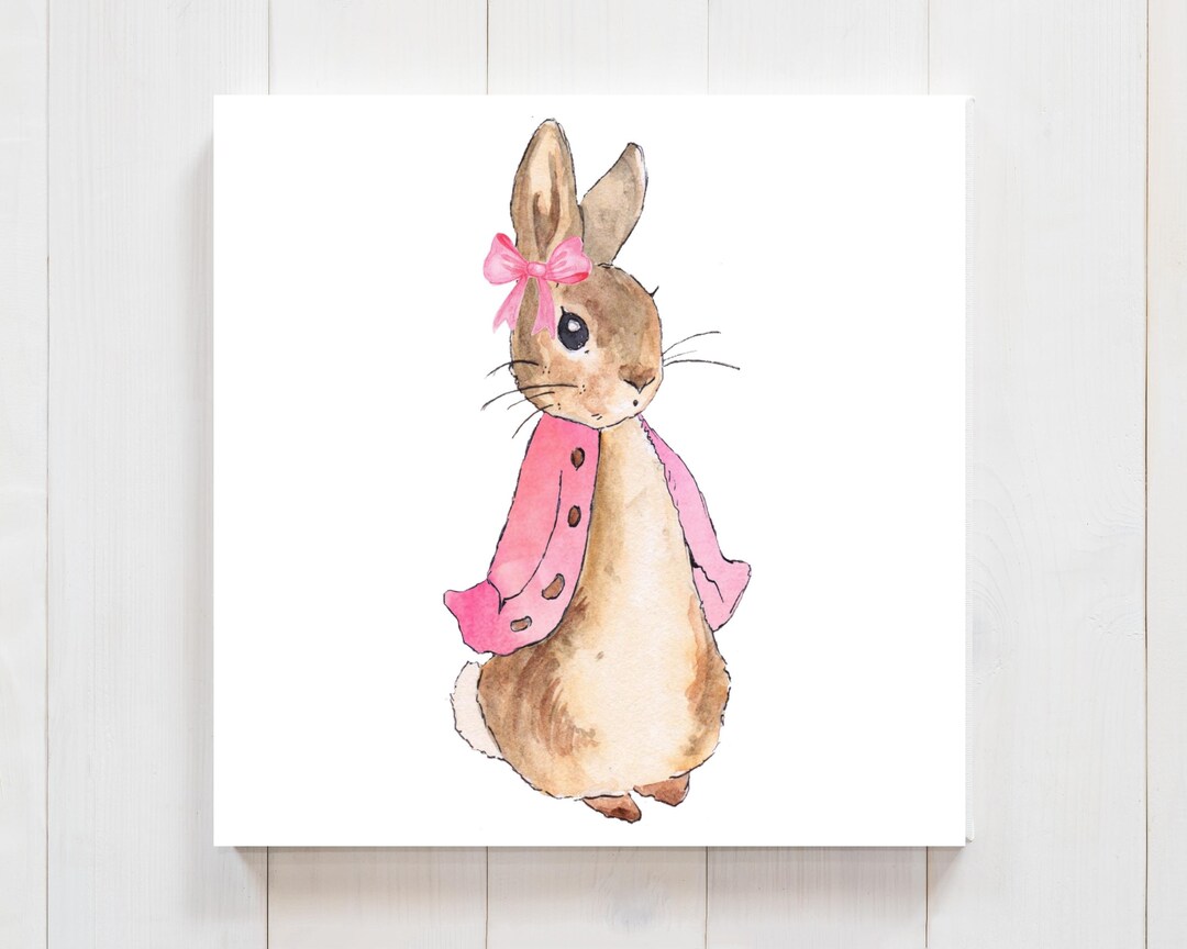 Instant PNG Download, Flopsy Bunny in Pink Jacket With Bow, Clip Art ...