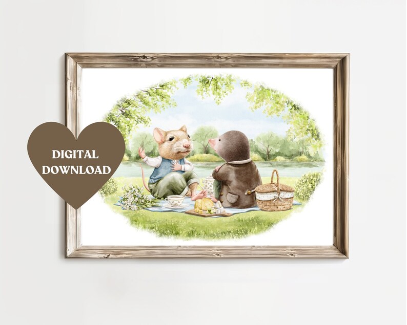 Wind in the Willows Inspired Wall Art, Ratty and Mole by the River ...