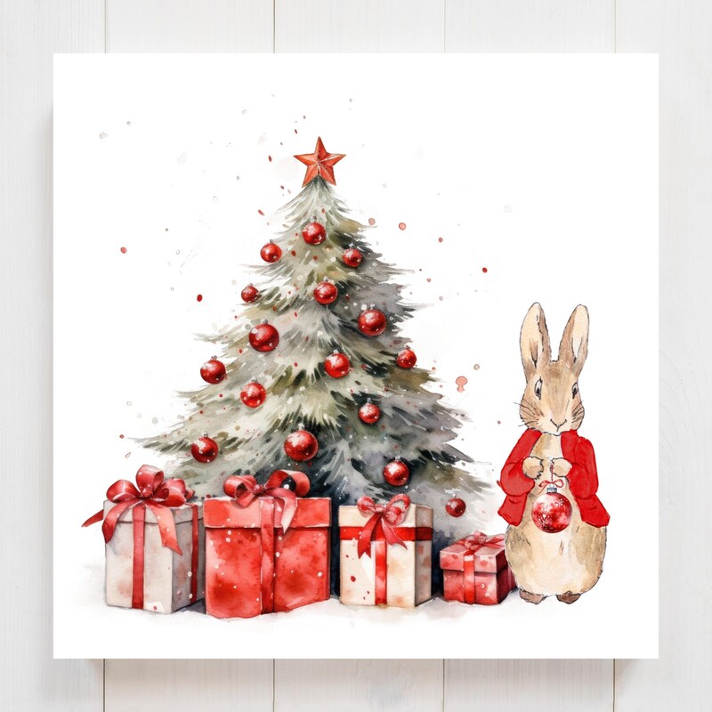 Christmas Rabbit - Etsy