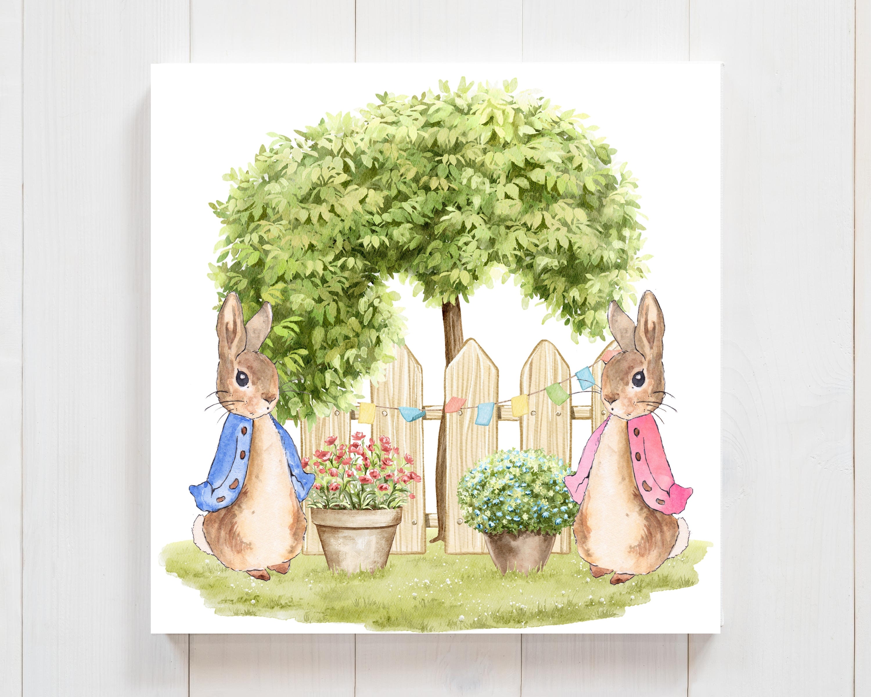 Instant PNG Download, Peter and Flopsy in the Garden, PNG, Clip Art ...
