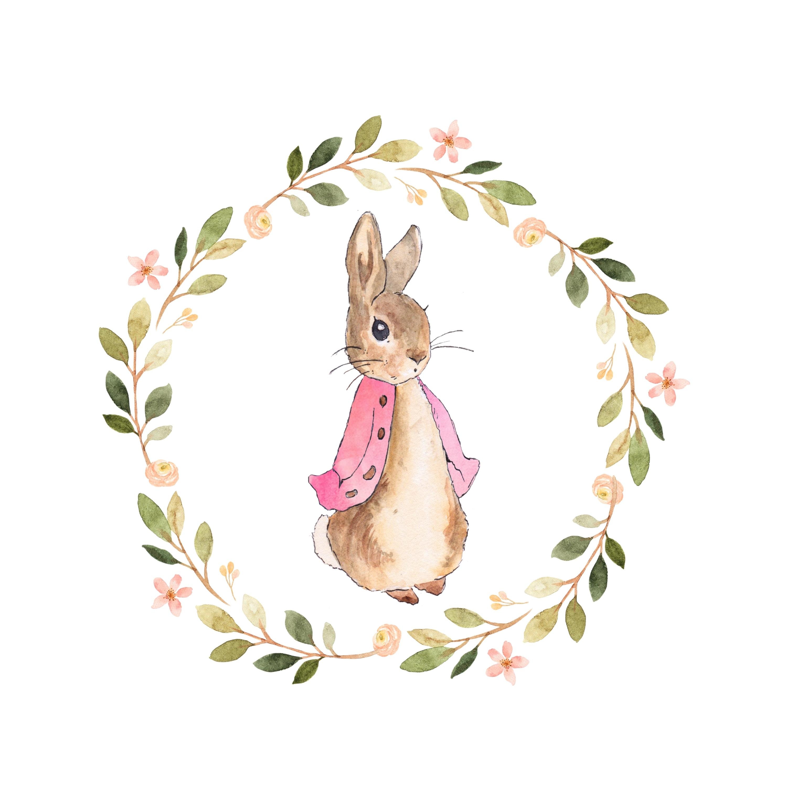 Instant PNG Download, Flopsy Rabbit, Flopsy Bunny, Pink Floral ...