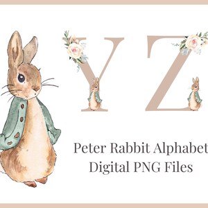 Instant Download, Printable PNG, Peter Rabbit Floral Alphabet ...
