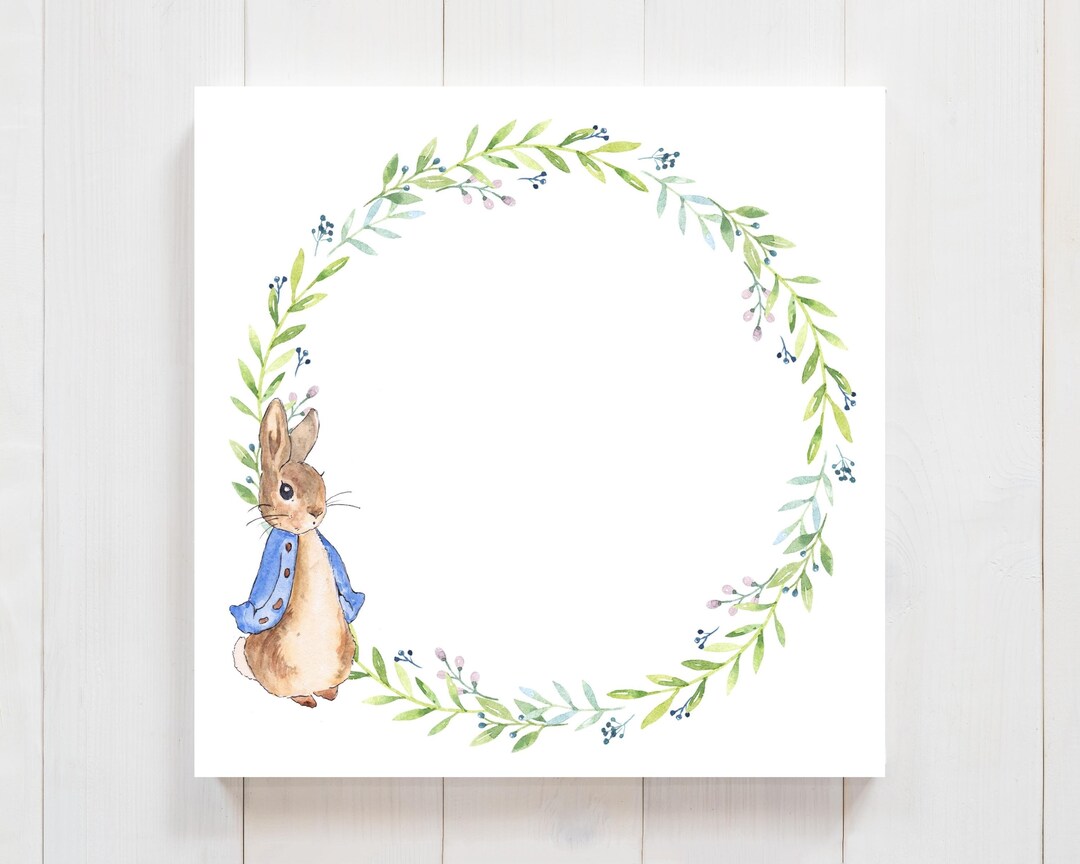 Instant PNG Download, Peter Rabbit, Bunny in Blue Jacket, Blue Floral ...