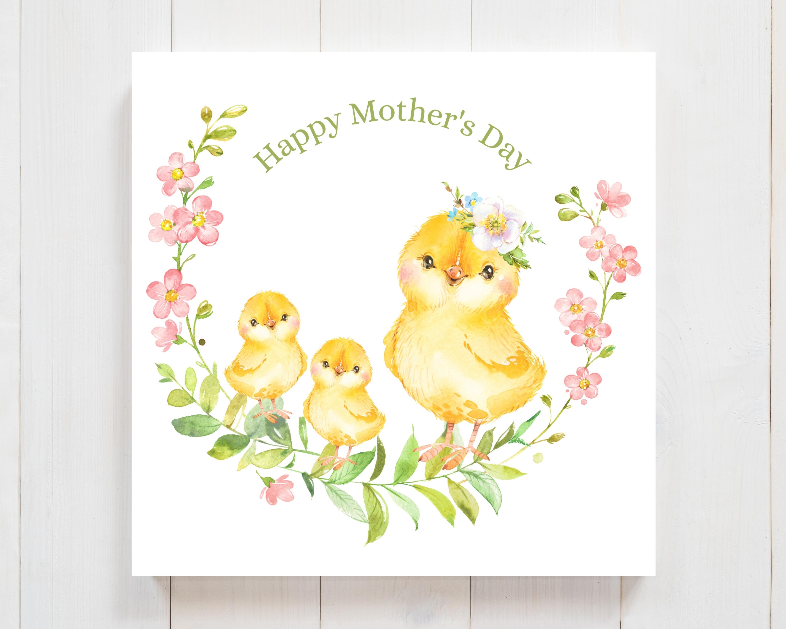 Instant PNG Download, Mother Chick and Her Babies, Happy Mother's Day ...