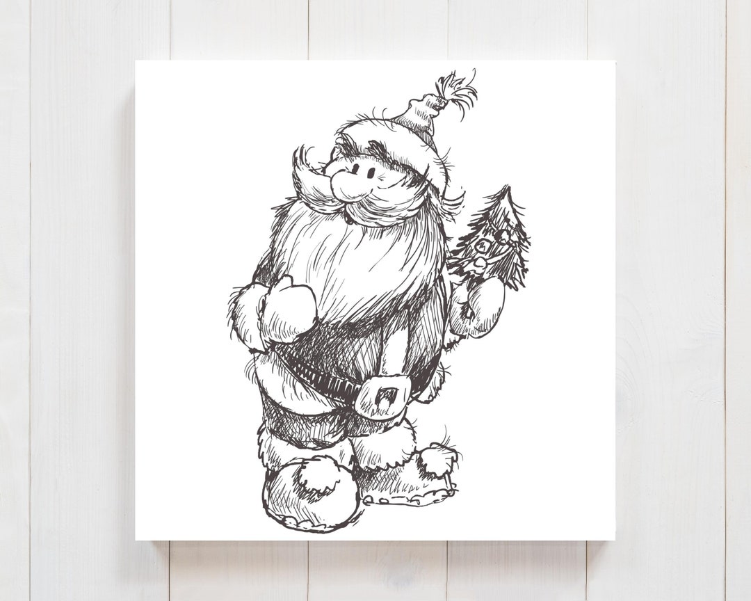 Instant PNG Download, Hand Drawn Santa, Sketched Santa Clause ...