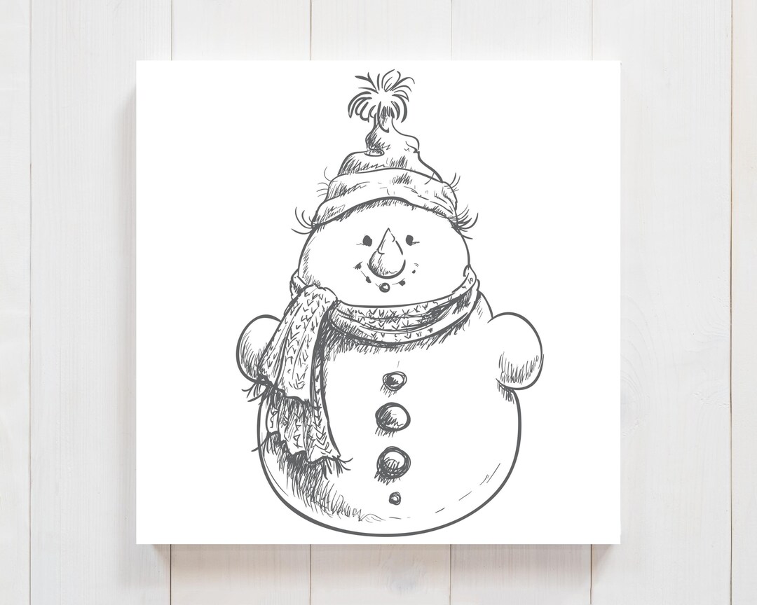Instant PNG Download, Hand Drawn Snowman, Sketched Snowman, Christmas ...