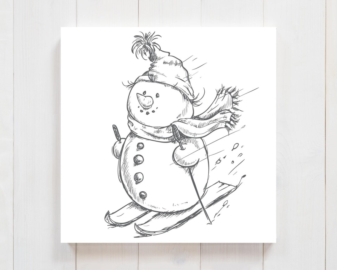Instant PNG Download, Hand Drawn Snowman, Sketched Snowman, Snowman ...