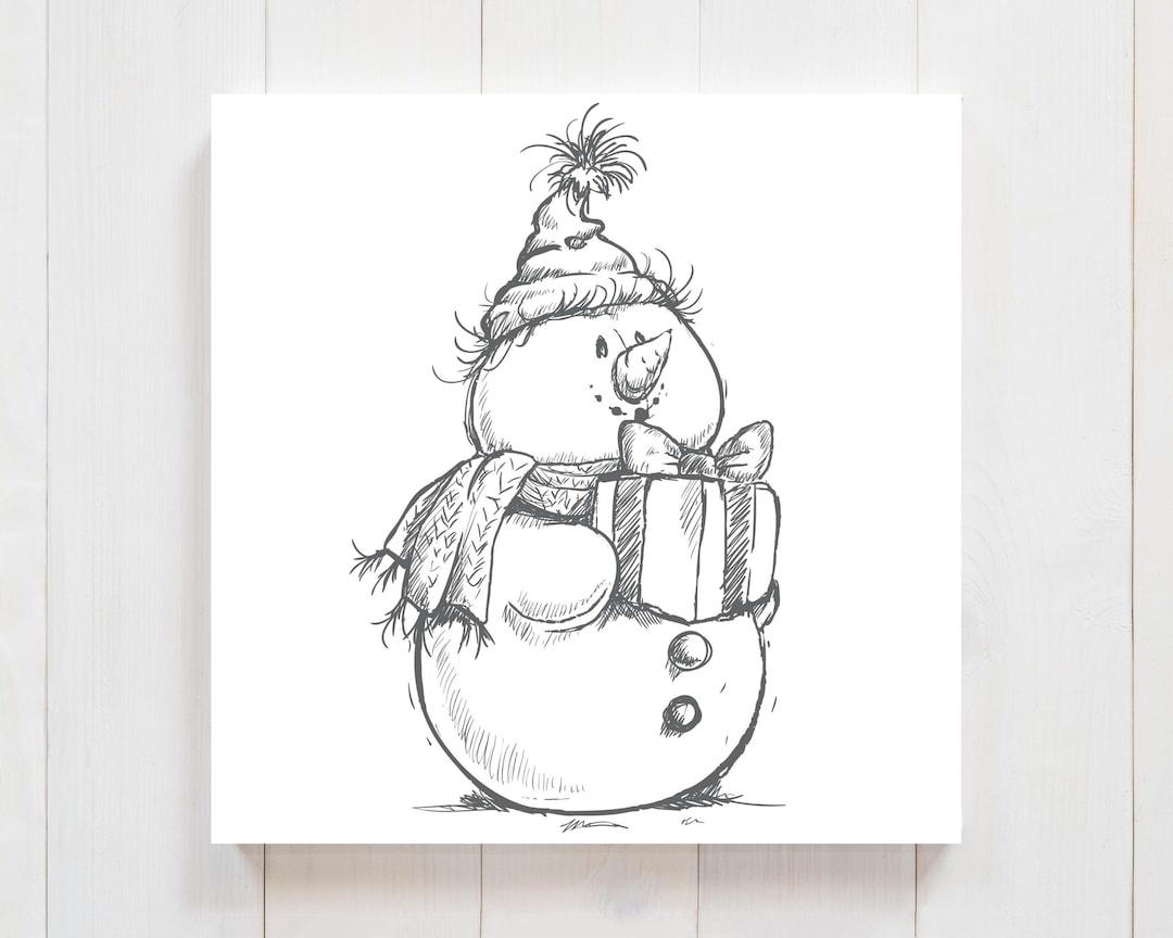 Instant PNG Download, Hand Drawn Snowman, Sketched Snowman, Snowman ...