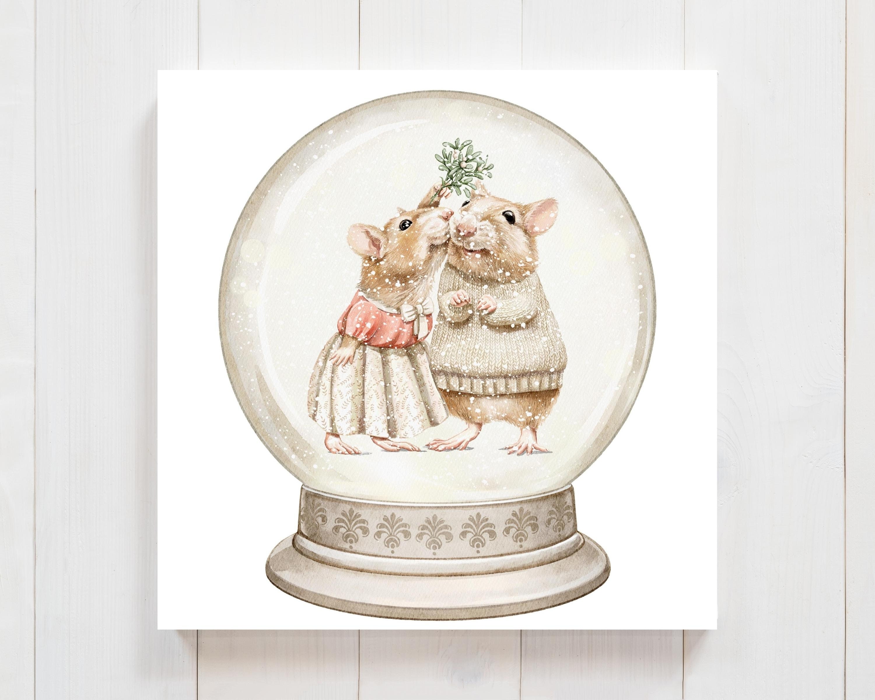 Instant PNG Download, Christmas Mice in A Snow Globe, Mice Under ...