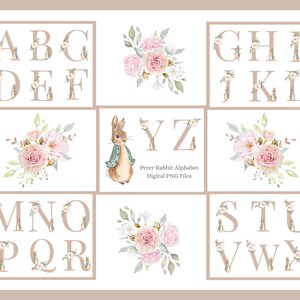 Instant Download, Printable PNG, Peter Rabbit Floral Alphabet ...