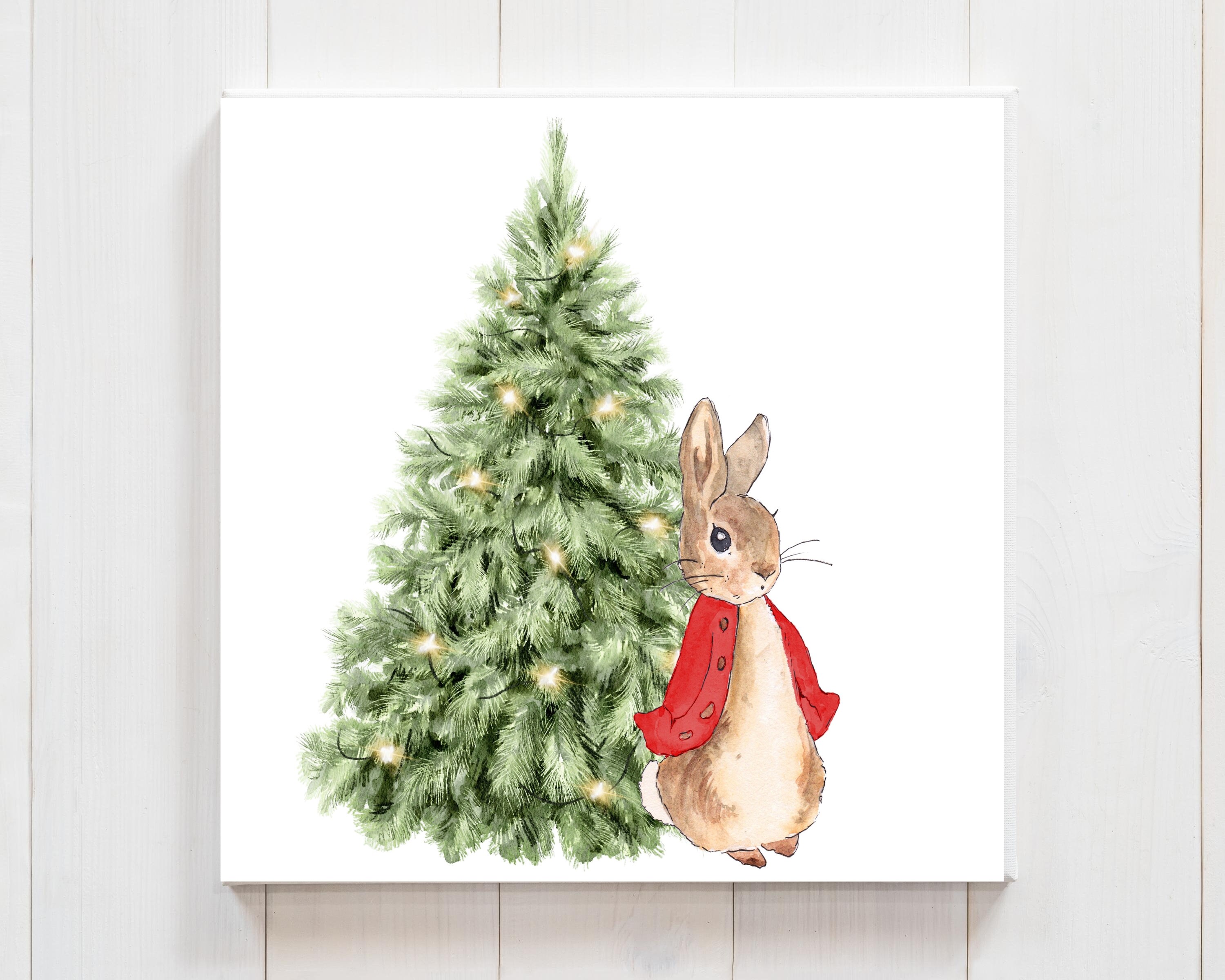 Instant PNG Download, Christmas Rabbit Wearing Red Jacket, in Front of ...