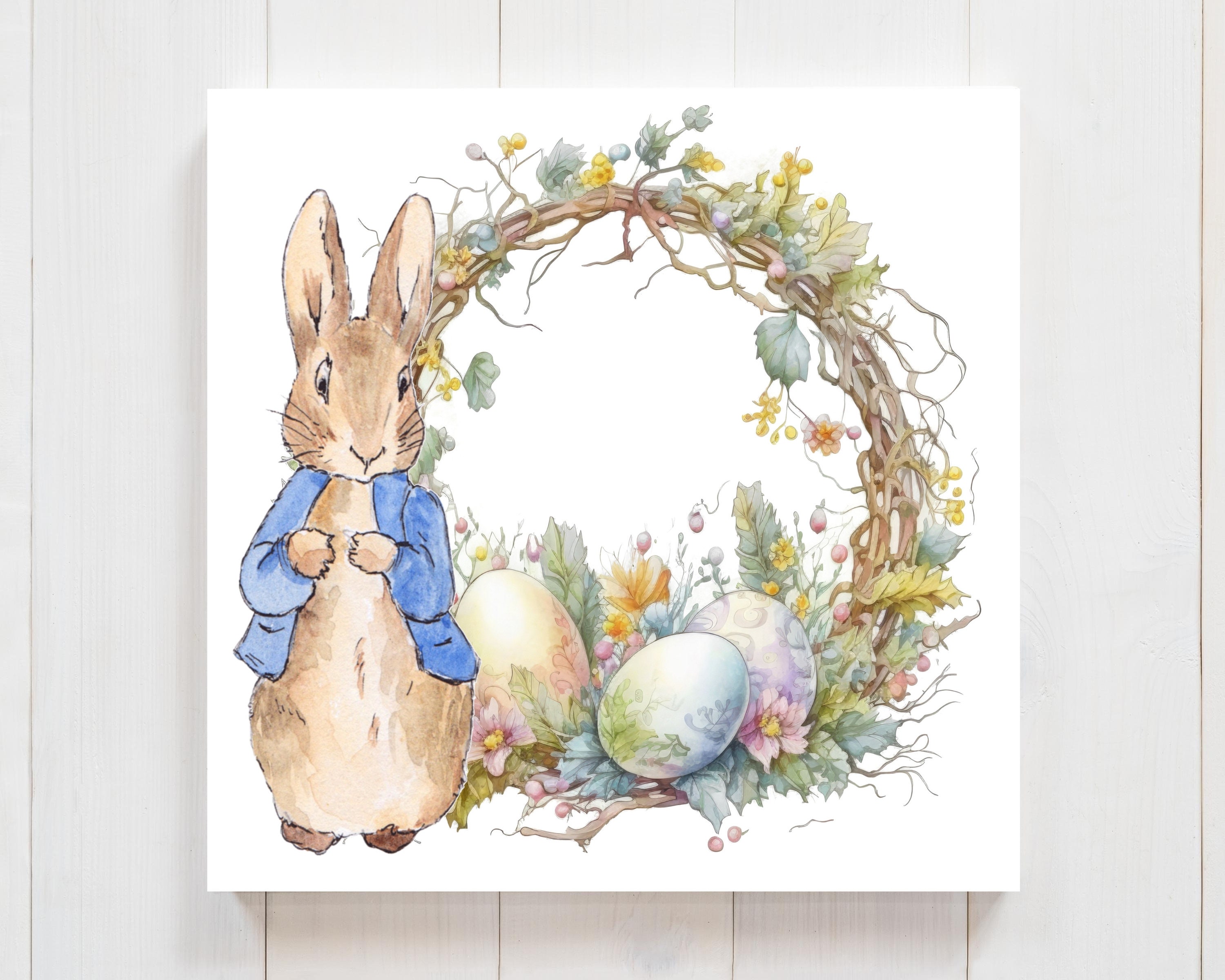 Instant PNG Download, Peter Rabbit Forward Facing With Easter Wreath ...