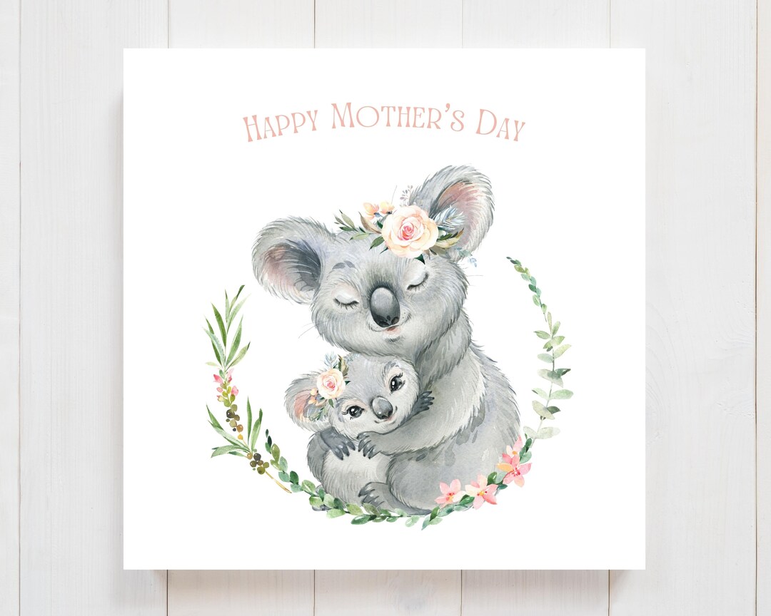 Instant PNG Download, Koala and Baby, Happy Mother's Day PNG, Mother's ...