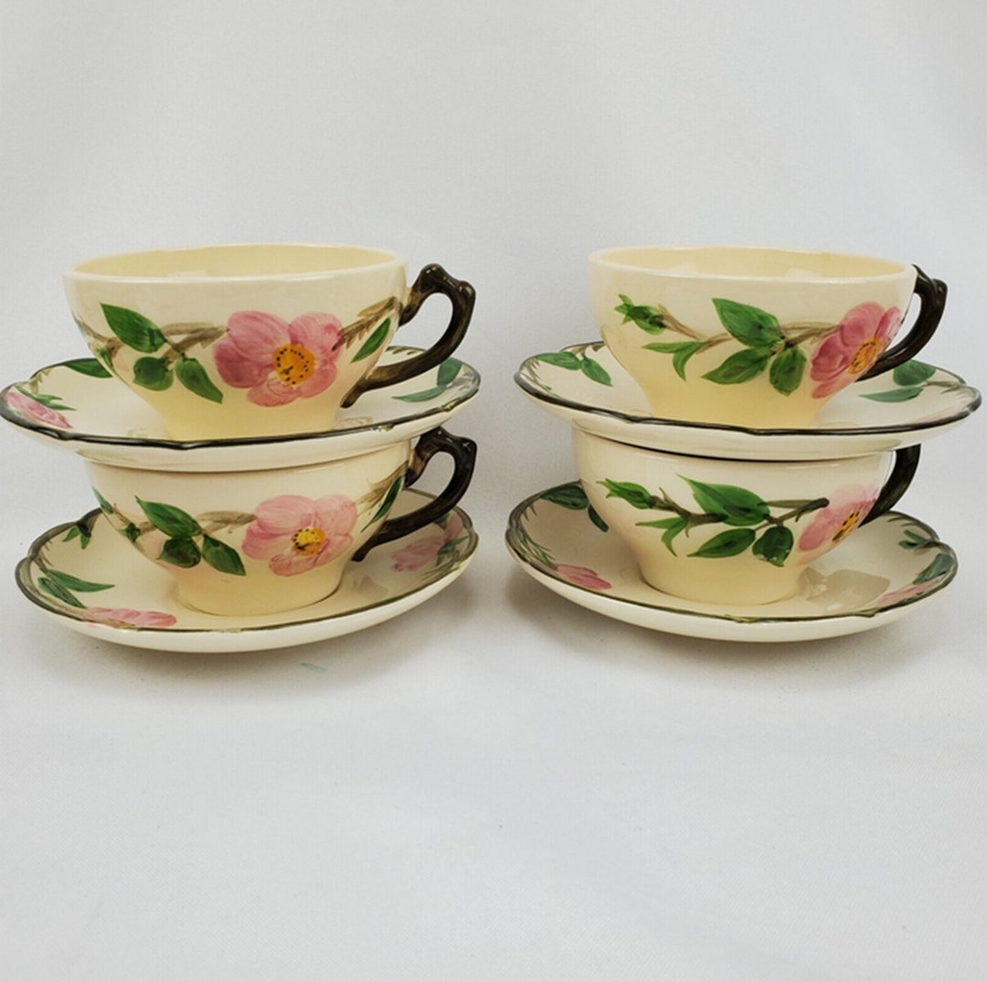Franciscan Desert Rose Tea Coffee Cups Set of 4 Lot Dishes Vintage ...
