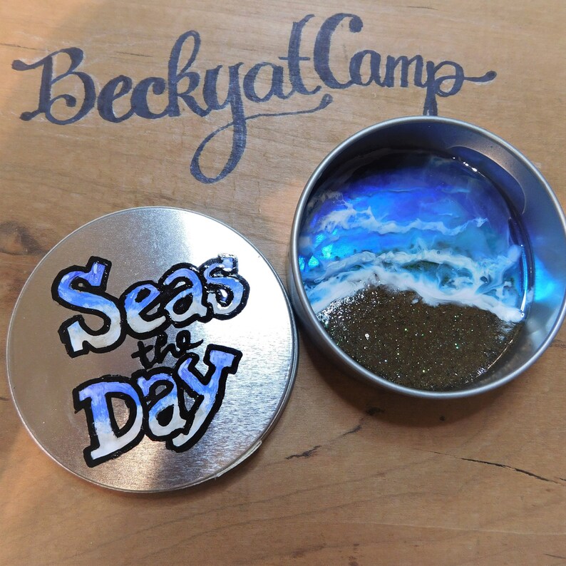 Handmade Ocean Resin Tin: Beach Sand Ring Box - Etsy