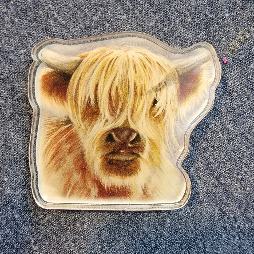 Highland Cow Pin, Heelin Coo, Cow Pin, Acrylic Pin - Etsy