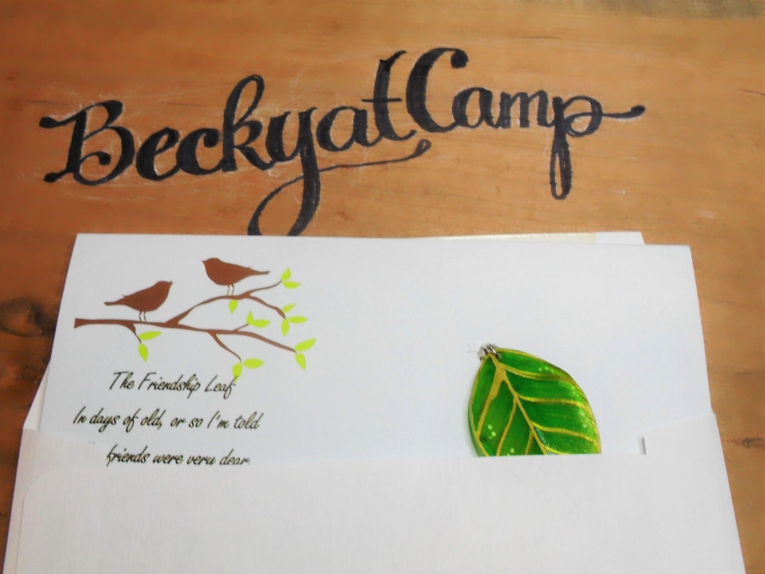 Gift for Friend, Friendship Leaf Card With Green Leaf Necklace Gift ...