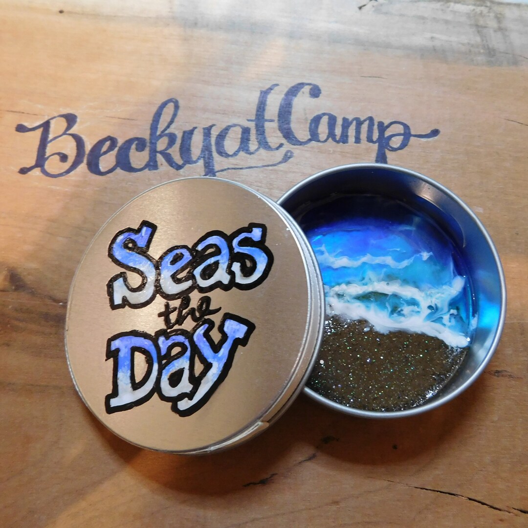 Handmade Ocean Resin Tin: Beach Sand Ring Box - Etsy
