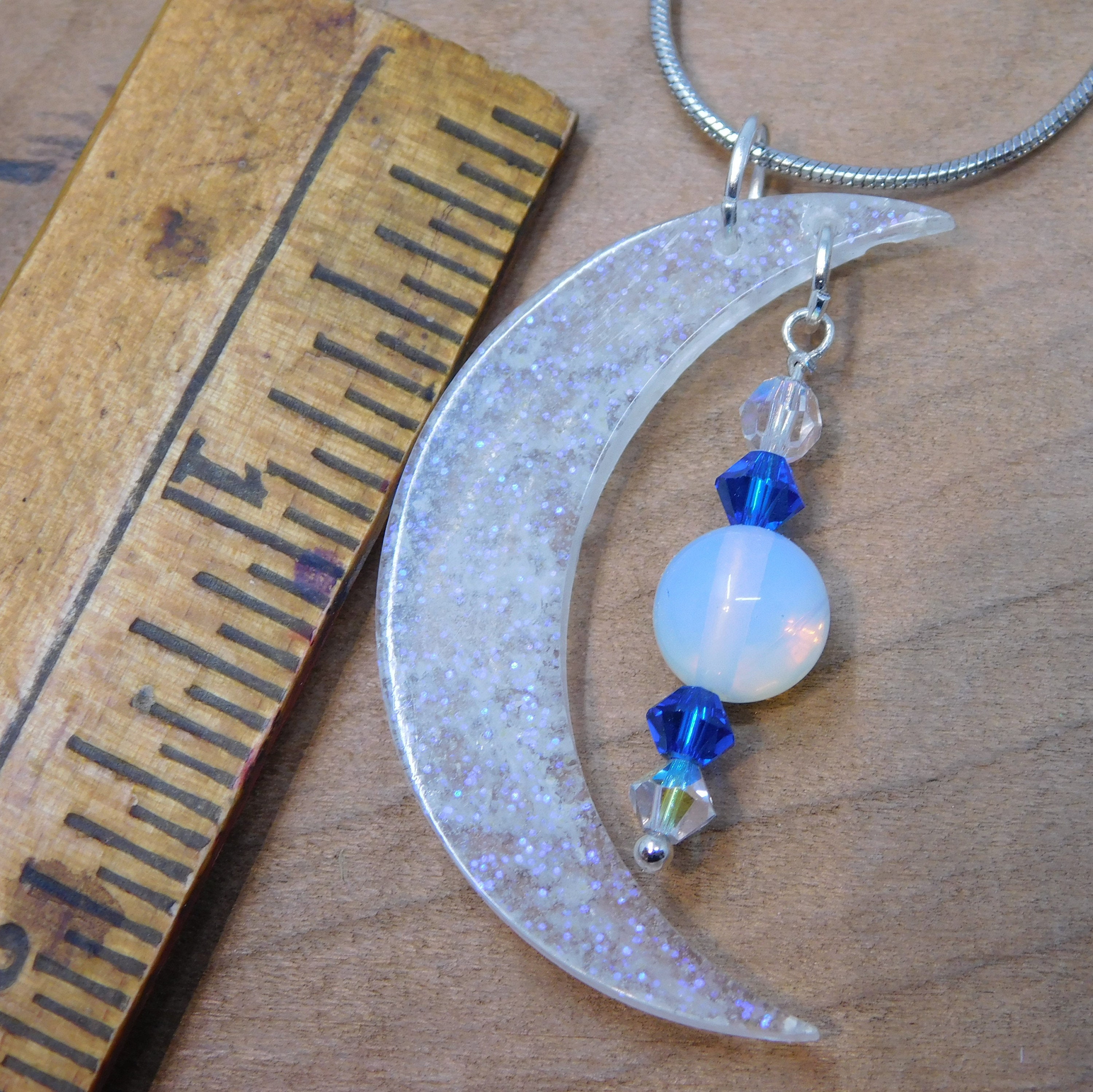 Moon Necklace, Necklace for Her, Sparkly Necklace, Crescent Moon - Etsy