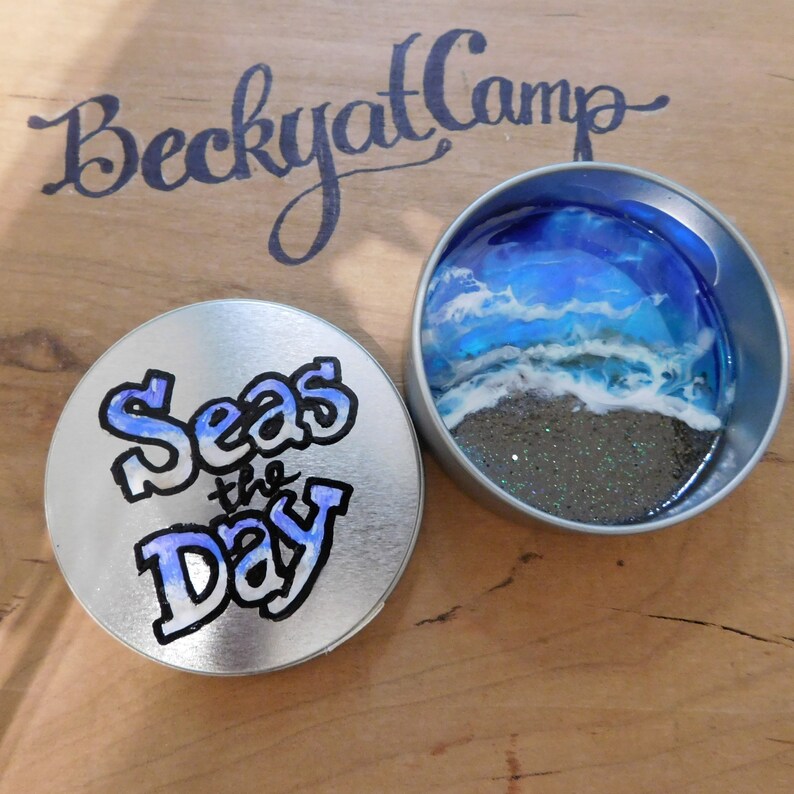 Handmade Ocean Resin Tin: Beach Sand Ring Box - Etsy