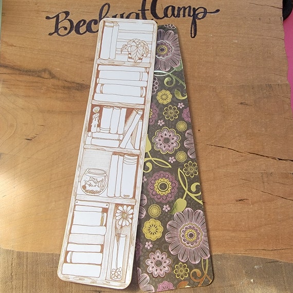 Original Bookshelf Bookmark Embellished With Gold Foil - Etsy