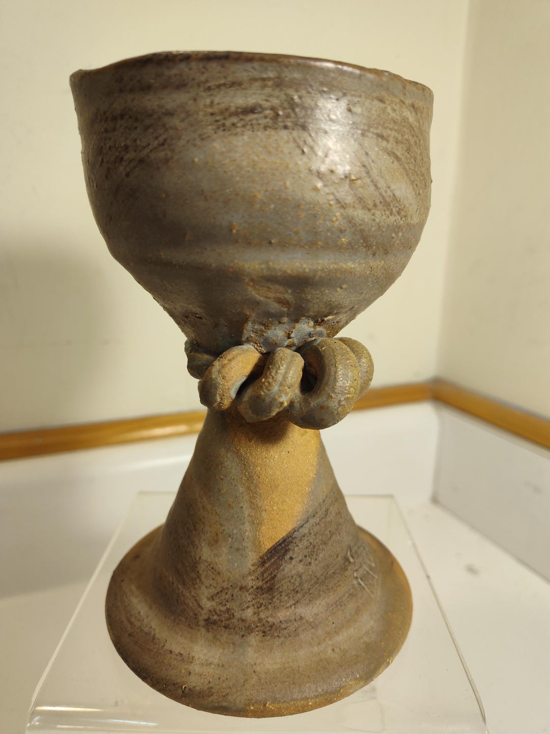 Stoneware Goblet Challis Art Pottery Collectible 6.5" Signed - Etsy