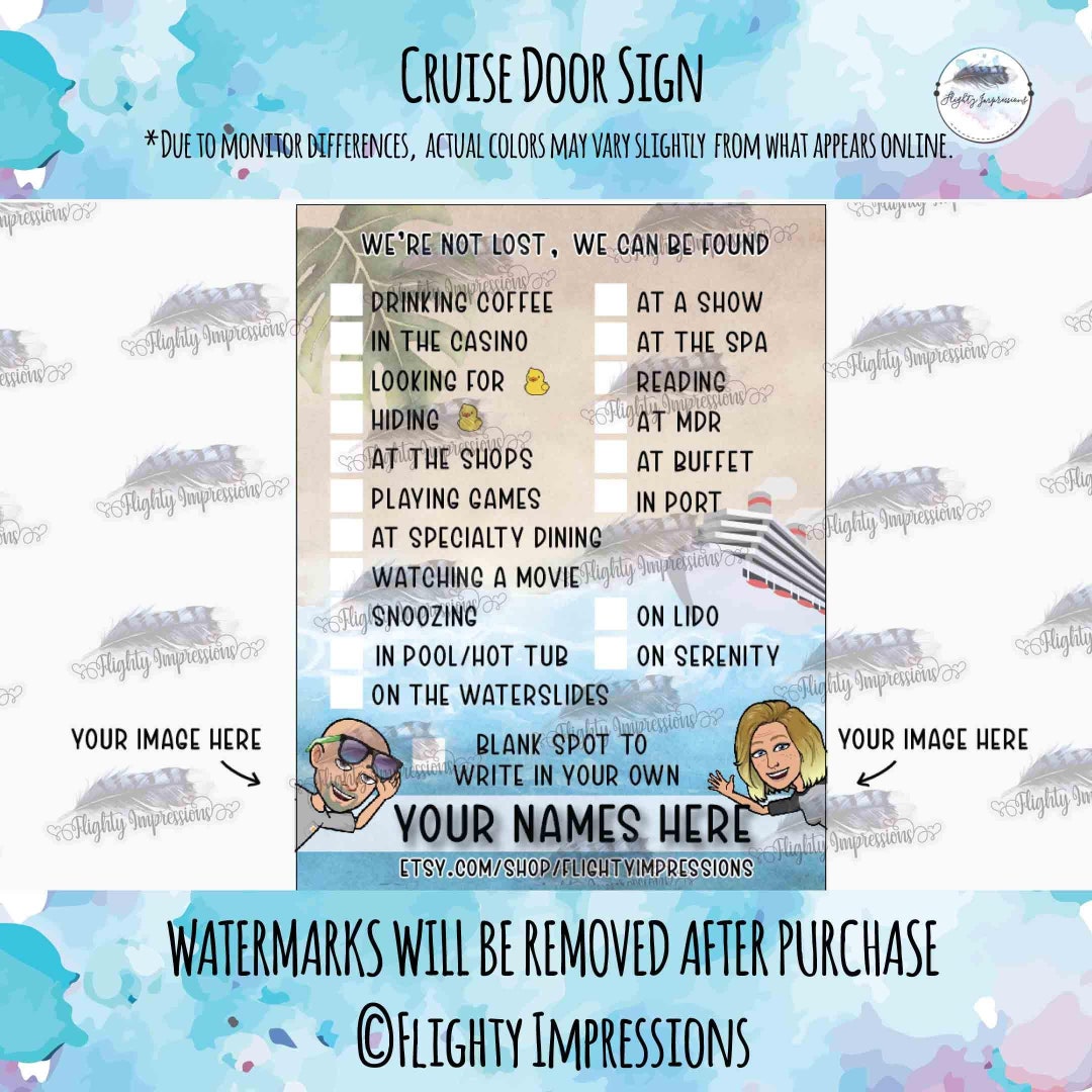 Cruise Door Sign|customizable|digital File Only|you Print - Etsy