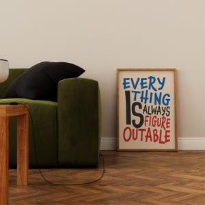 Motivational Quote Wall Art Everything is Figureoutable Inspirational ...