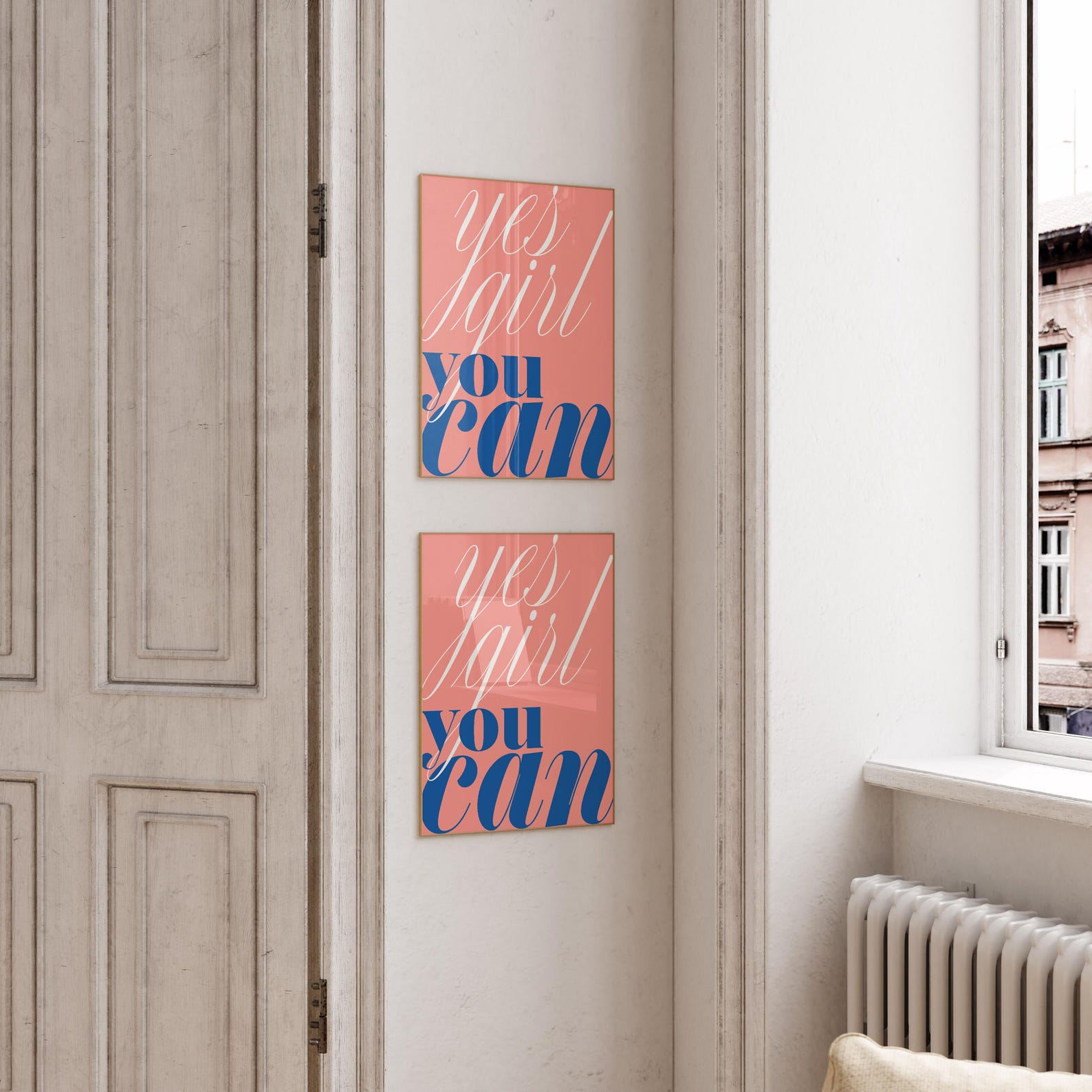 Yes Girl You Can Wall Art Preppy Pink Prints, Female Empowerment Poster ...