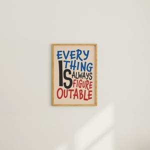 Motivational Quote Wall Art Everything is Figureoutable Inspirational ...