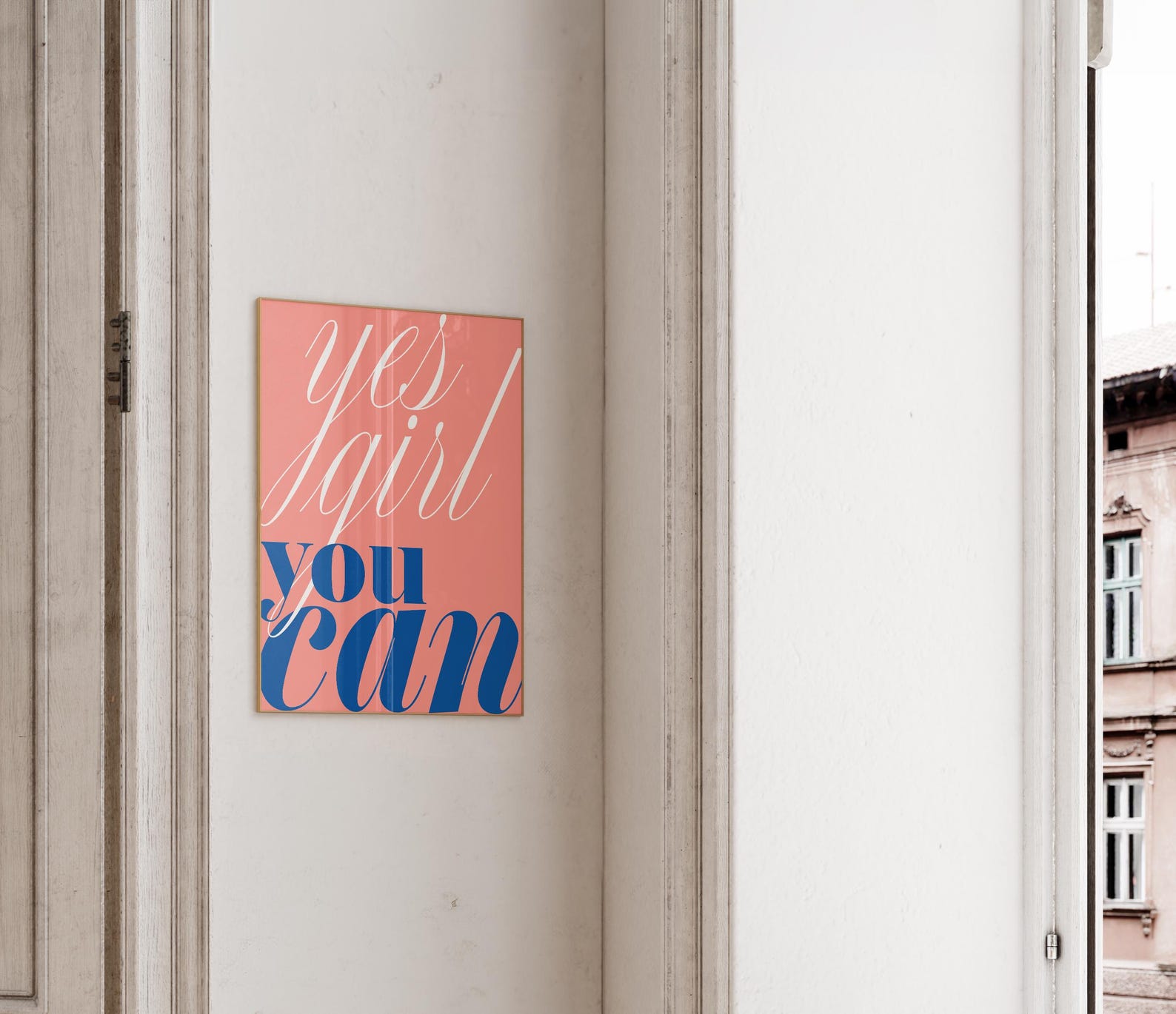 Yes Girl You Can Wall Art Preppy Pink Prints, Female Empowerment Poster ...