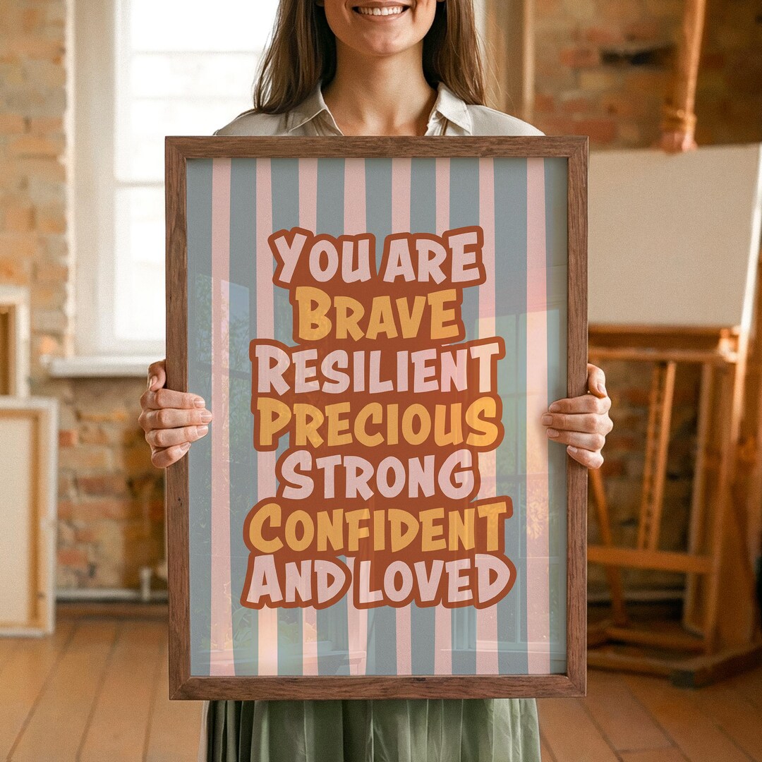 Motivational Poster for Kids Room, Retro Playroom Wall Art, Positive ...