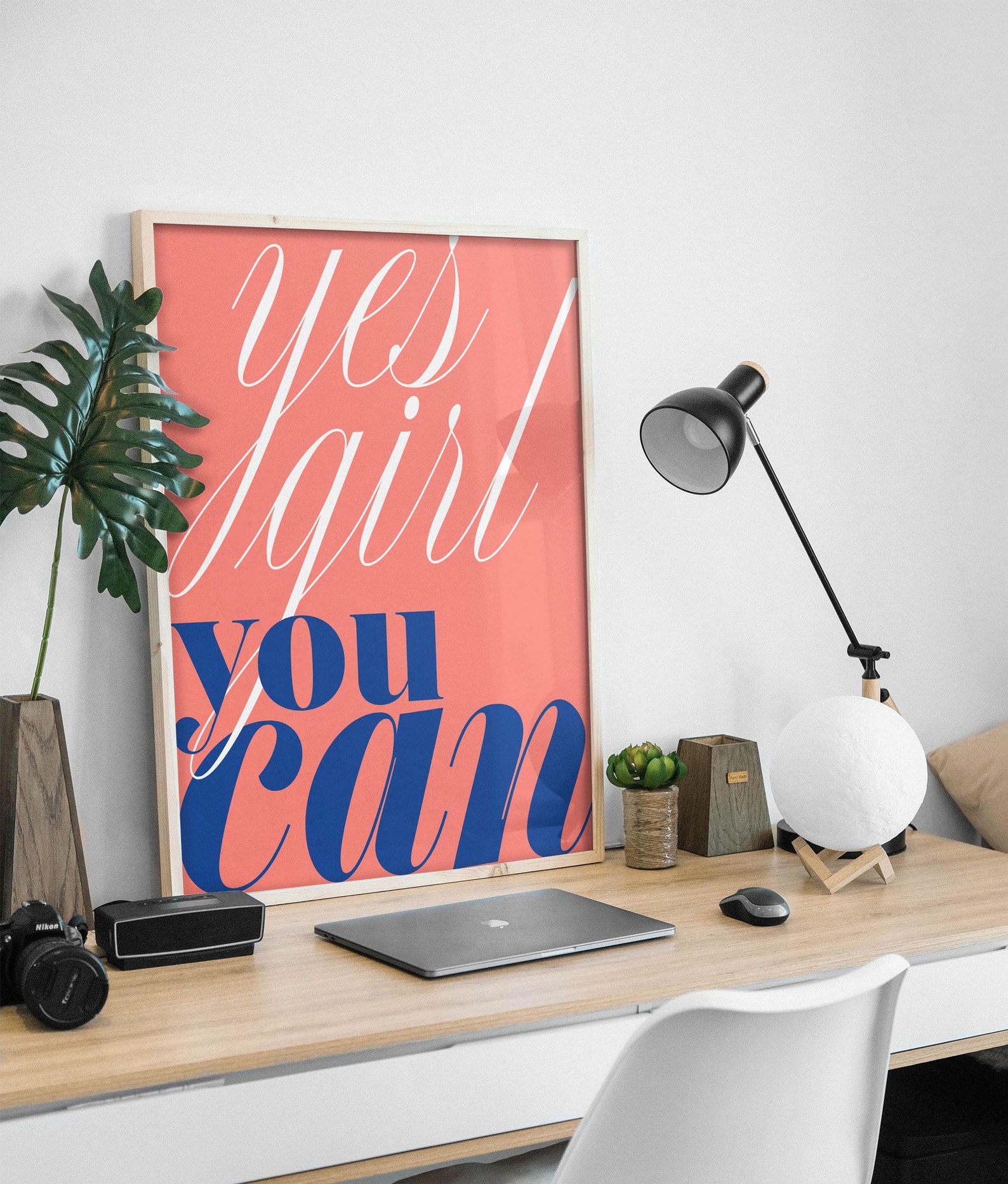 Yes Girl You Can Wall Art Preppy Pink Prints, Female Empowerment Poster ...